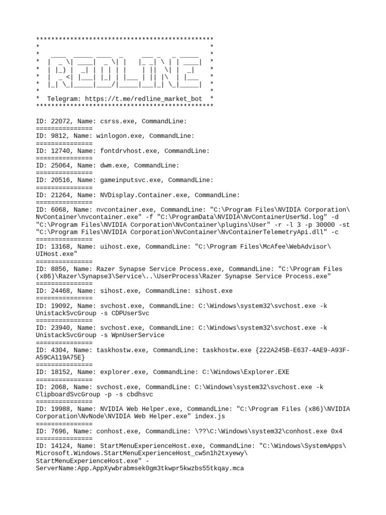 Process List | PDF | Command Line Interface | Microsoft Windows