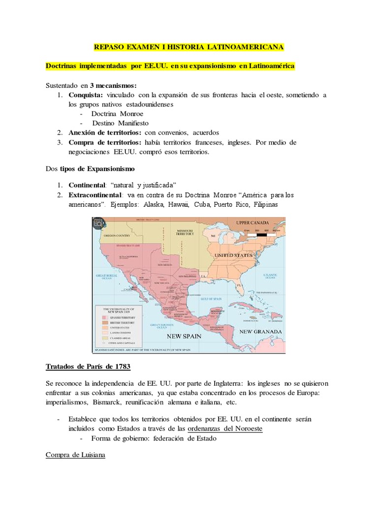 Repaso Examen I Historia Latinoamericana | PDF | America latina | Cuba