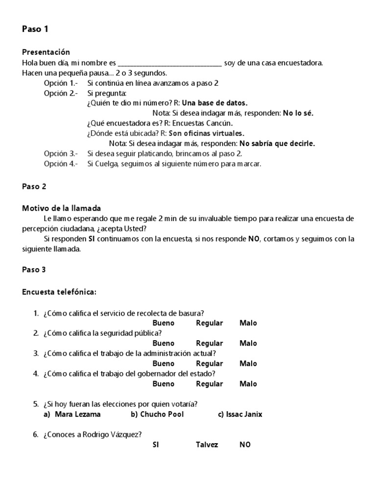 Formato de Encuesta | PDF