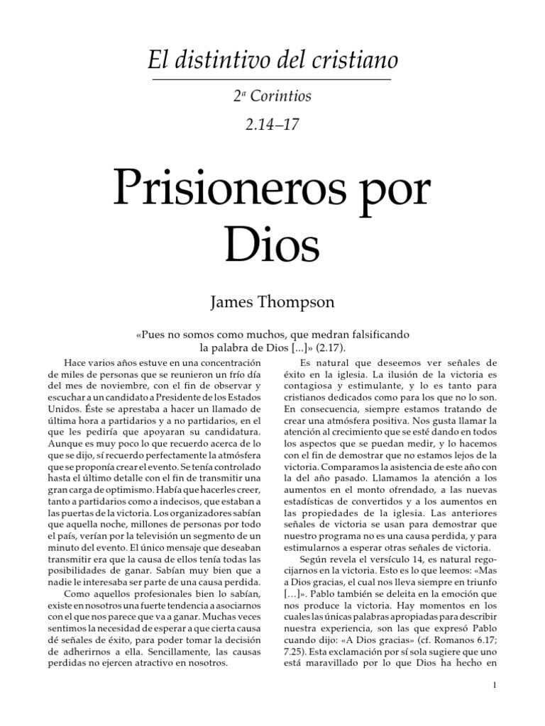 Prisioneros Por Dios 2.14-17 | PDF | Pablo el apóstol | Jesús