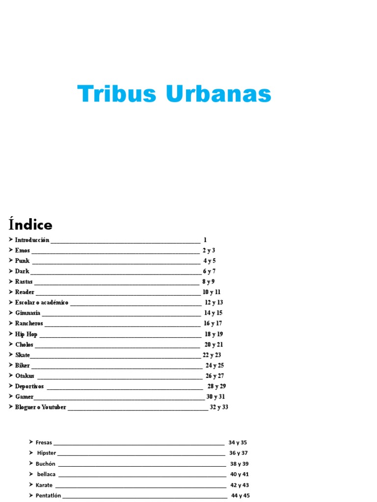 Tribus Urbanas | PDF