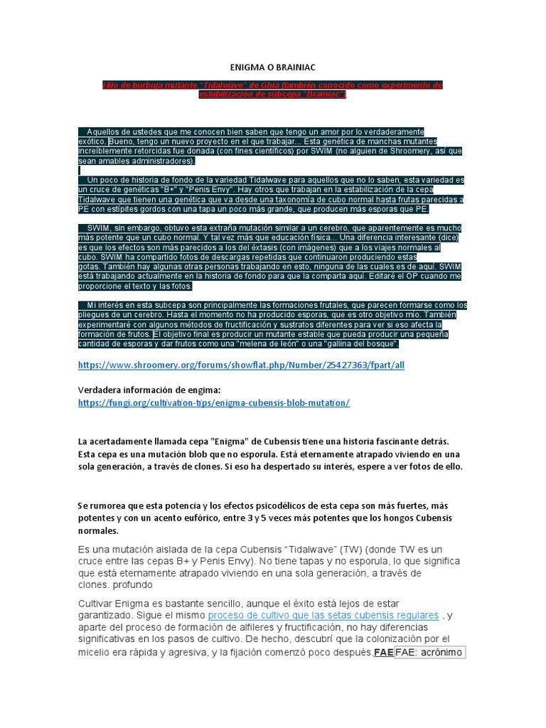Enigma o Brainiac | PDF | Mutación | Organismos