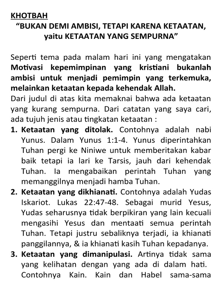 Khotbah WKI (Filipi) | PDF