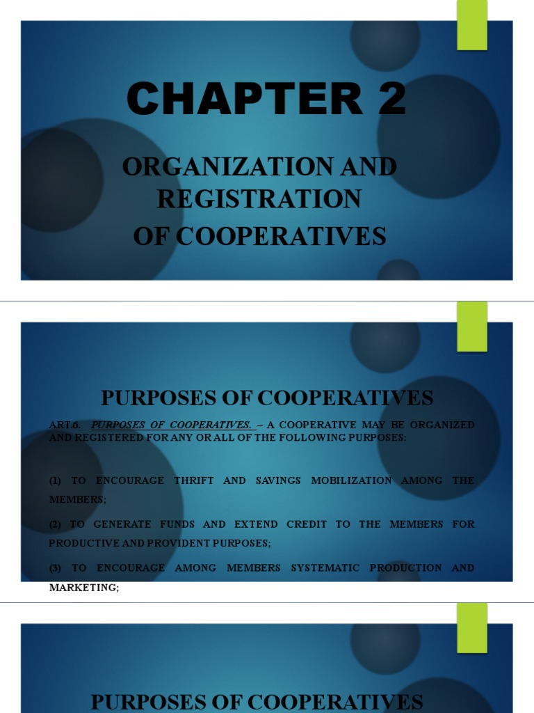 Organization and Registration of Cooperatives | PDF | Cooperative ...