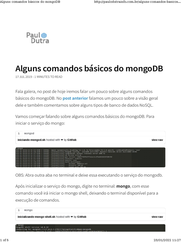 Comandos MongoDB para Iniciantes | PDF | Informática