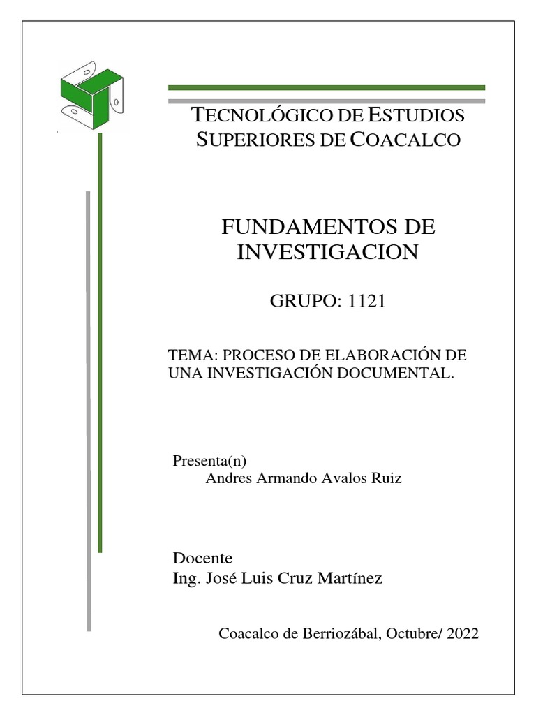 Proceso de Elaboracion de Una Investigacion Documental | PDF | Bibliografía | Información