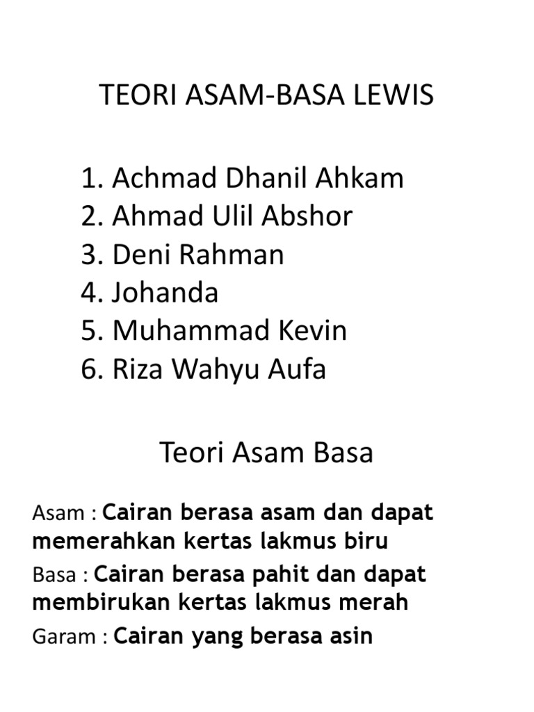 Teori Asam-Basa Lewis dan Contohnya | PDF