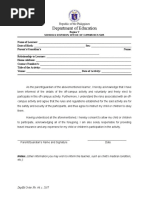PARENTAL CONSENT FORM - Template Pursuant To Annex C of DepEd Order No ...