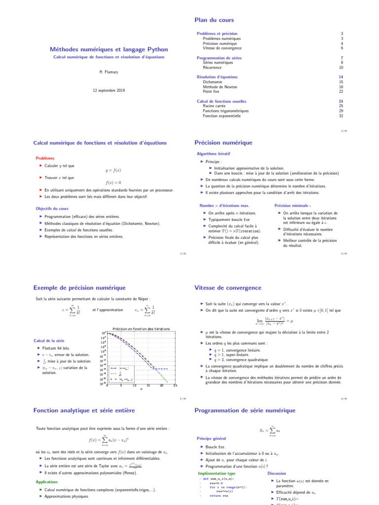 Méthodes Numériques en Python | PDF | Équations | Concepts mathématiques