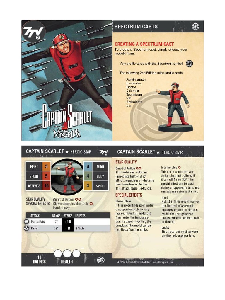 Captain Scarlet Cards | PDF