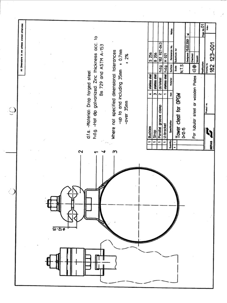 Plano Tower Cleat para OPGW | PDF