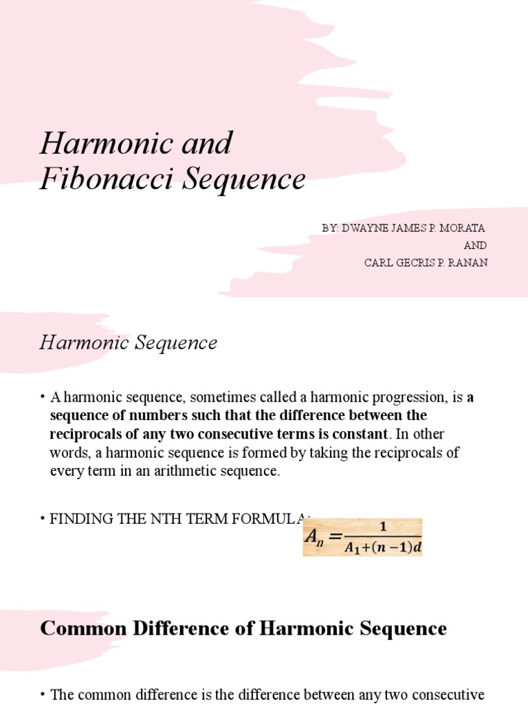 Harmonic and Fibonacci Sequence | PDF