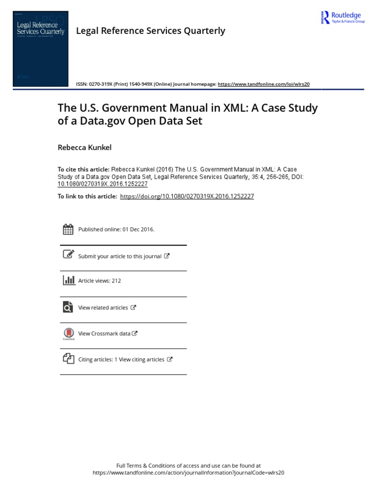 2016 The U S Government Manual in XML A Case Study of A Data Gov Open Data Set | PDF | Uniform ...