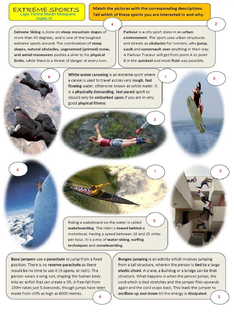 Extreme Sports Reading Exercise | PDF
