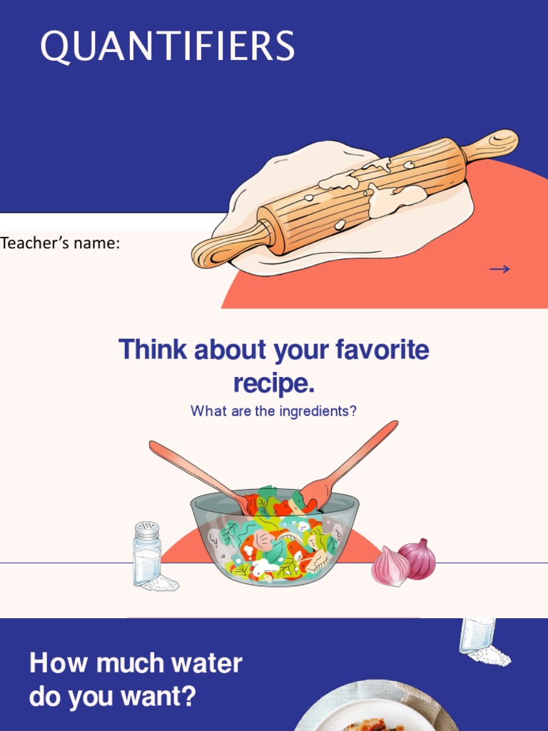 Quantifiers PowerPoint Presentation | PDF | Cooking, Food & Wine | Wellness