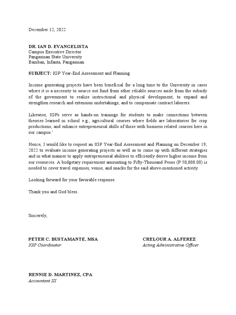 IGP Request Letter | PDF