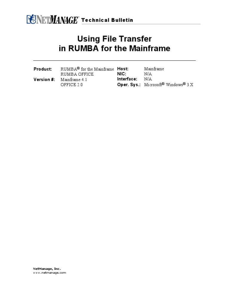 File Transfer in Rumba Mainframes | PDF | Computer File | Computer ...