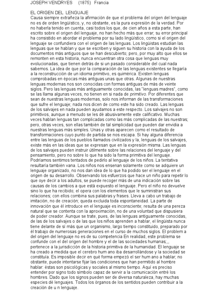 1875 Joseph Vendryes | PDF | Escritura | Lingüística