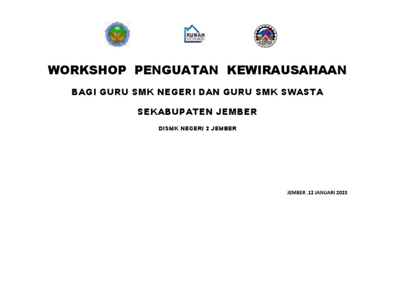 Workshop Penguatan Kewirausahaan | PDF
