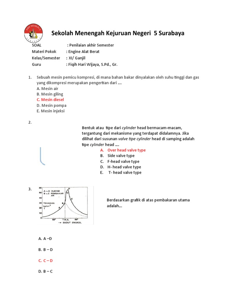 Soal Pas Xi Engine Tab | PDF