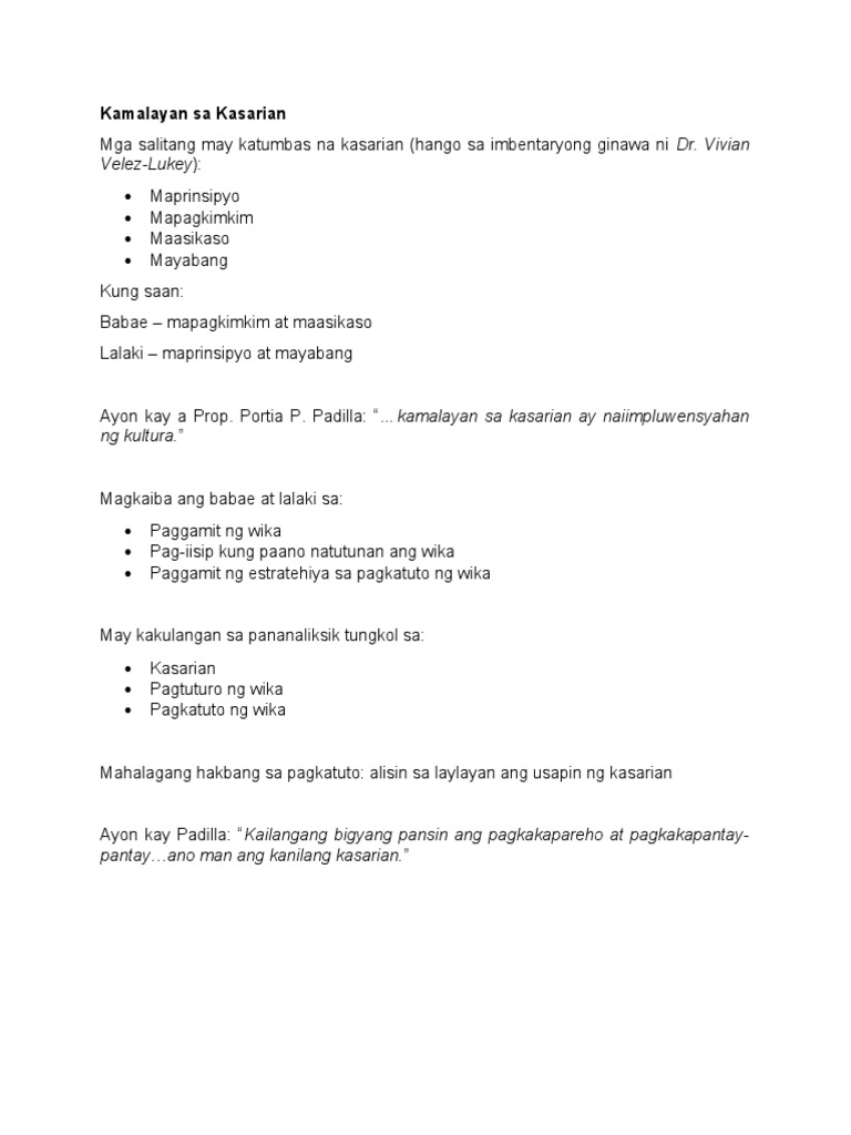 Kamalayan Sa Kasarian | PDF