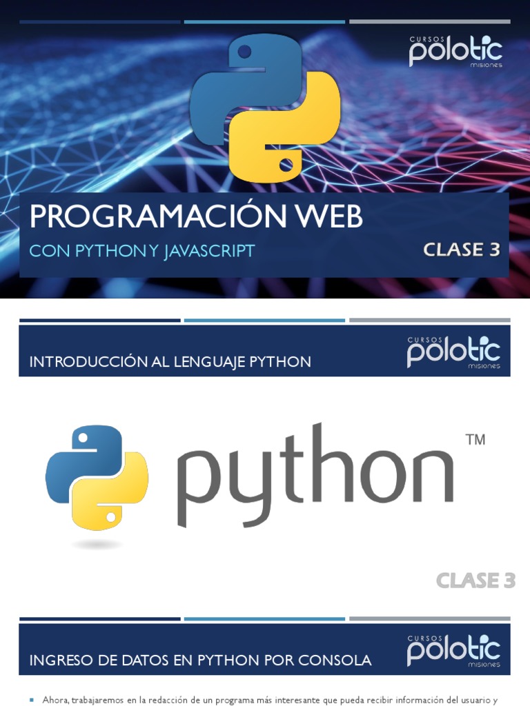 Python y JS - 03 | Descargar gratis PDF | Python (lenguaje de programación) | Programación de ...