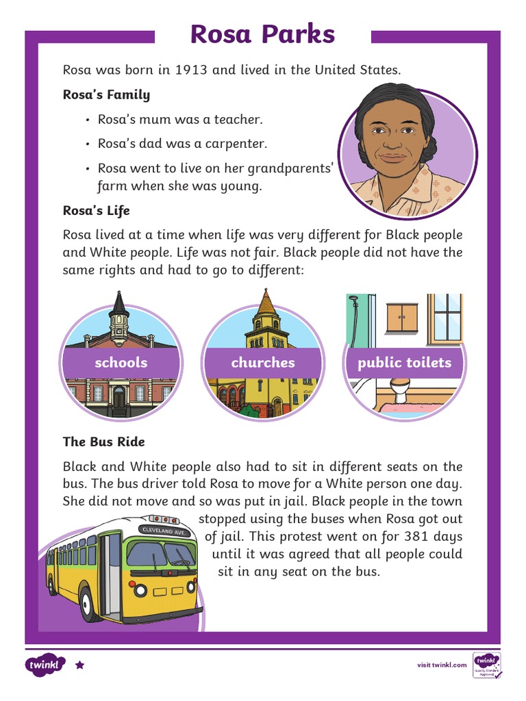 T e 2549216 ks1 Rosa Parks Differentiated Reading Comprehension ...