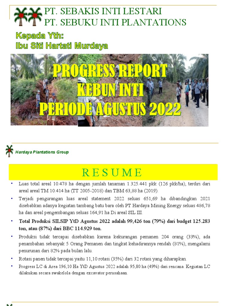 SIL SIP Progress Report Bulanan SIL Agustus 2022 | PDF