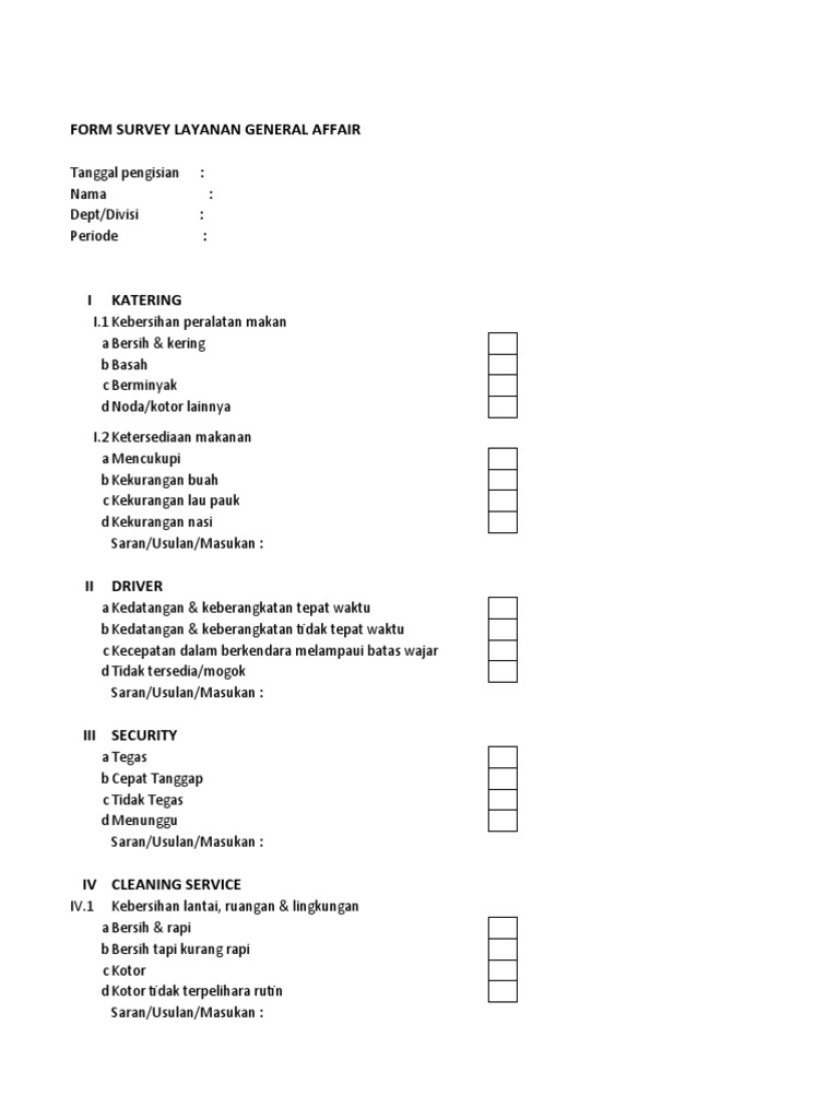 Draft Kuesioner HR | PDF