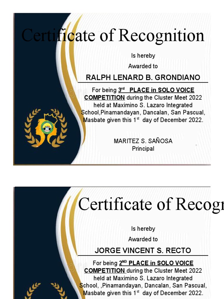 Cert For Pageant | PDF