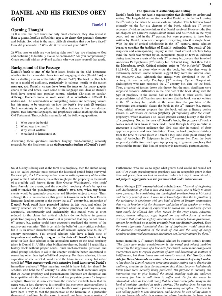 Sentinel Commentary On Daniel | PDF | Bible | Book Of Daniel