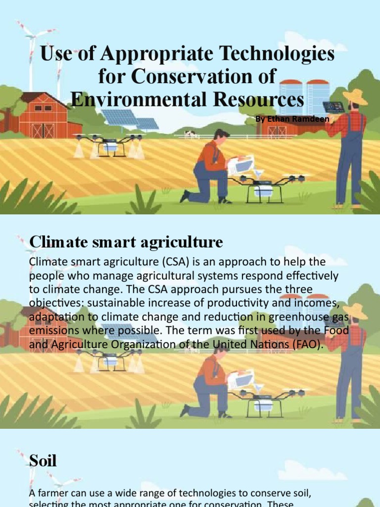 Use of Appropriate Technologies For Conservation of Environmental ...