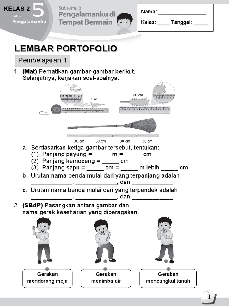 LEMBAR PORTOFOLIO BUPENA 2C Tema 5 Sub 3 | PDF | Griya & Taman