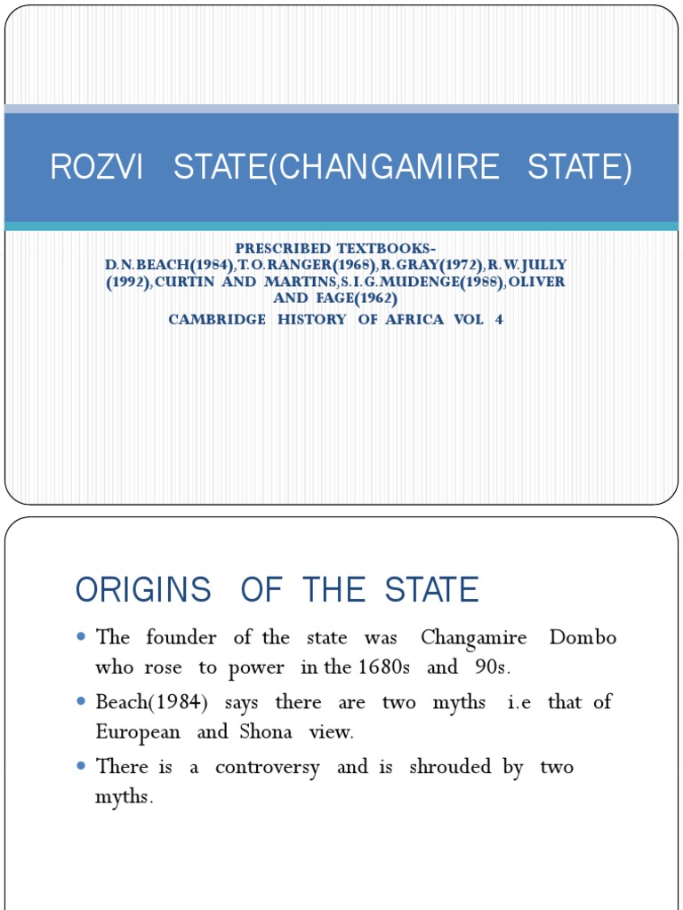 Rise of the Rozvi State Dynamics | PDF | Politics | Travel