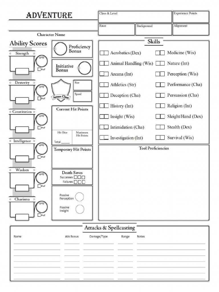 JPs Character Sheet Fillable | PDF | Role Playing Games | Tabletop Games