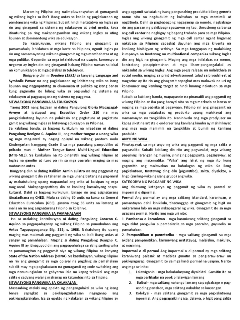 Filipino 11 Lesson | PDF