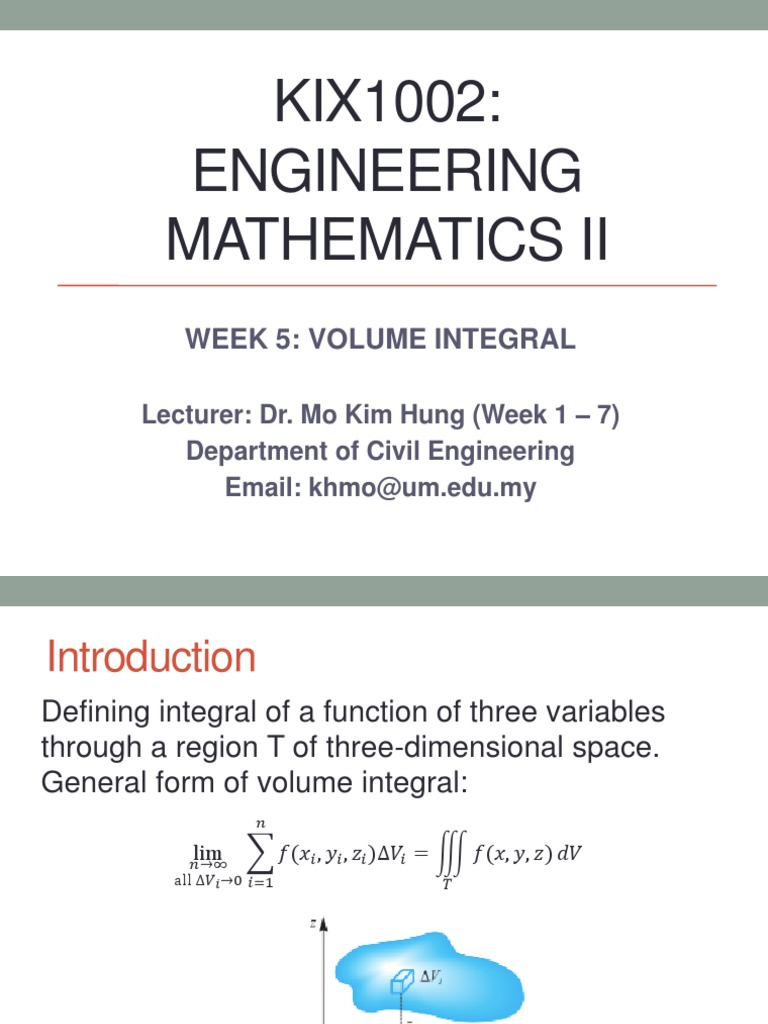 KIX1002 2021 Week 5 Slides | PDF | Volume | Sphere