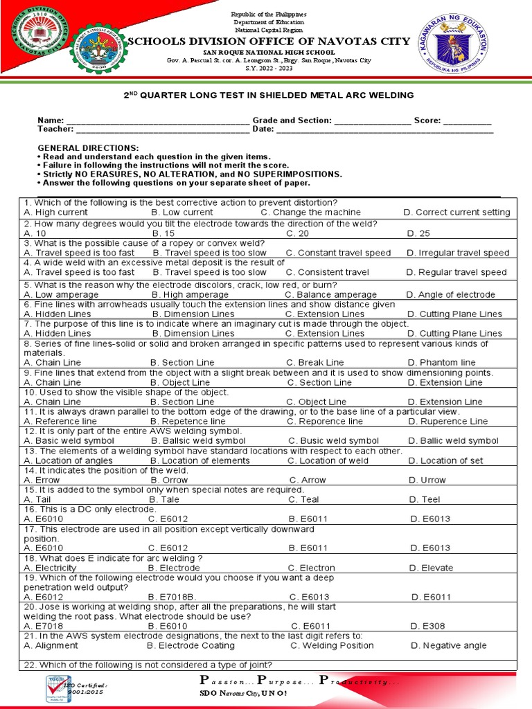 Long Test in Smaw | PDF | Welding | Construction