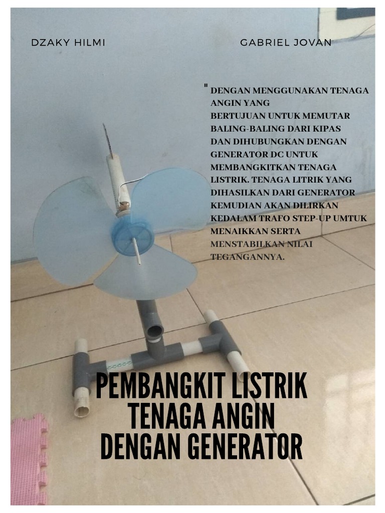 Pembangkit Listrik Tenaga Angin Dengan Generator | PDF
