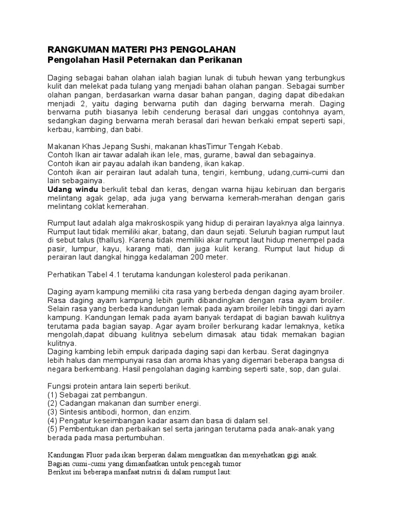 RANGKUMAN MATERI Pengolahan | PDF