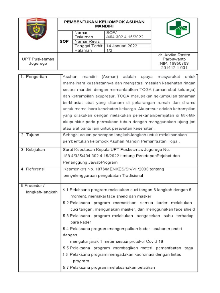 Sop Pembentukan Asman | PDF