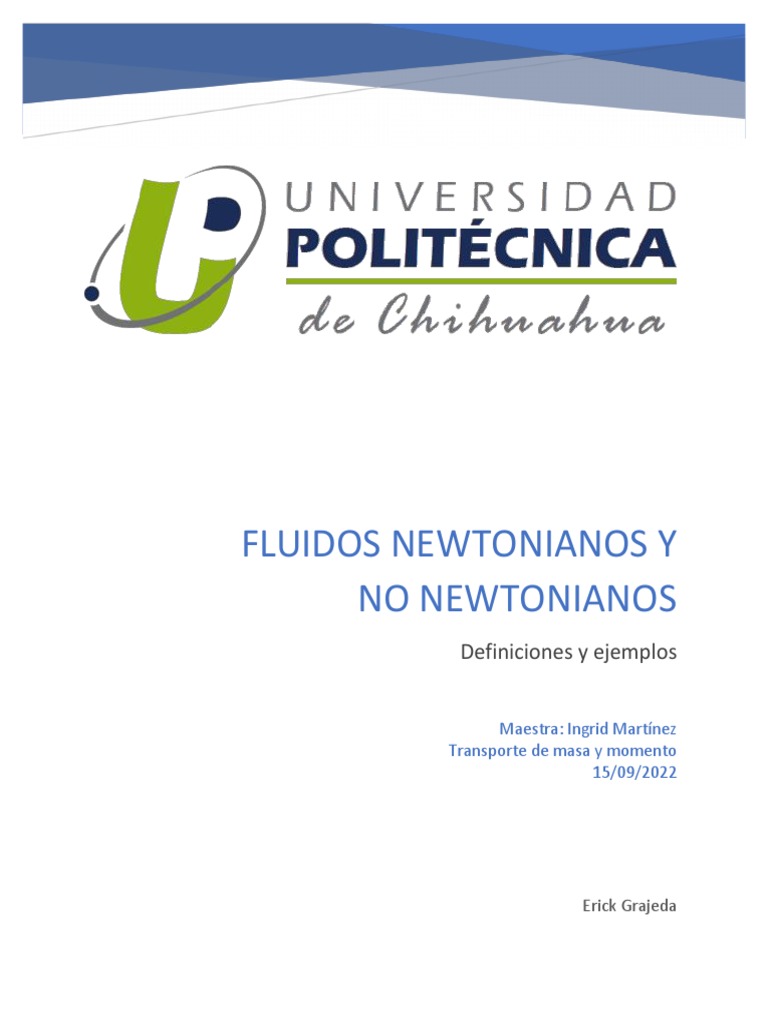 Fluidos Newtonianos y No Newtonianos | PDF | Viscosidad | Líquidos