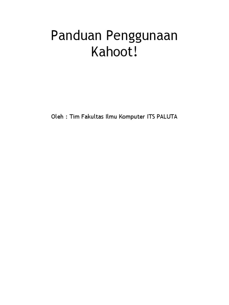 Tutorial Penggunaan Kahoot! | PDF