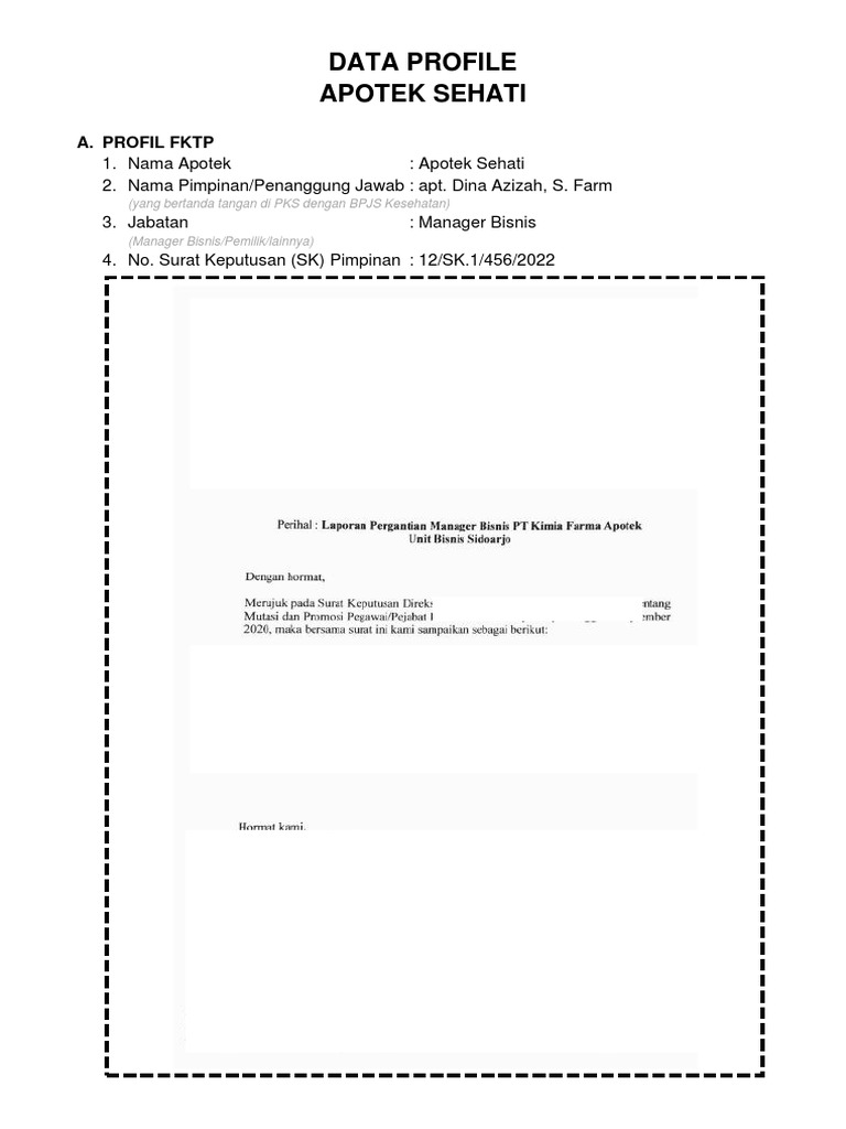 (Contoh Pengisian) Apotek | PDF