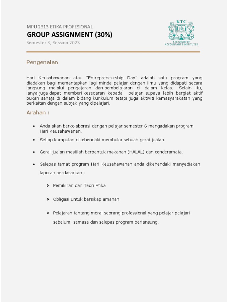 MPU 2313 Group Assignment | PDF