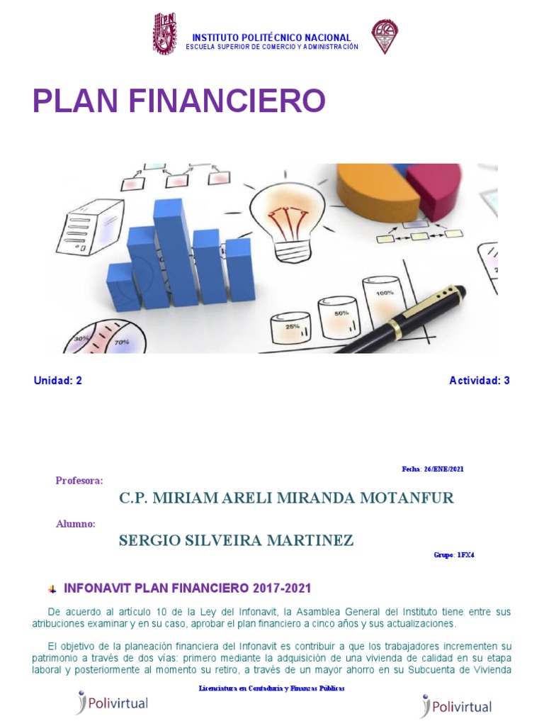 Plan Financiero Infonavit A1 M2 U3 | PDF | Contabilidad | Business