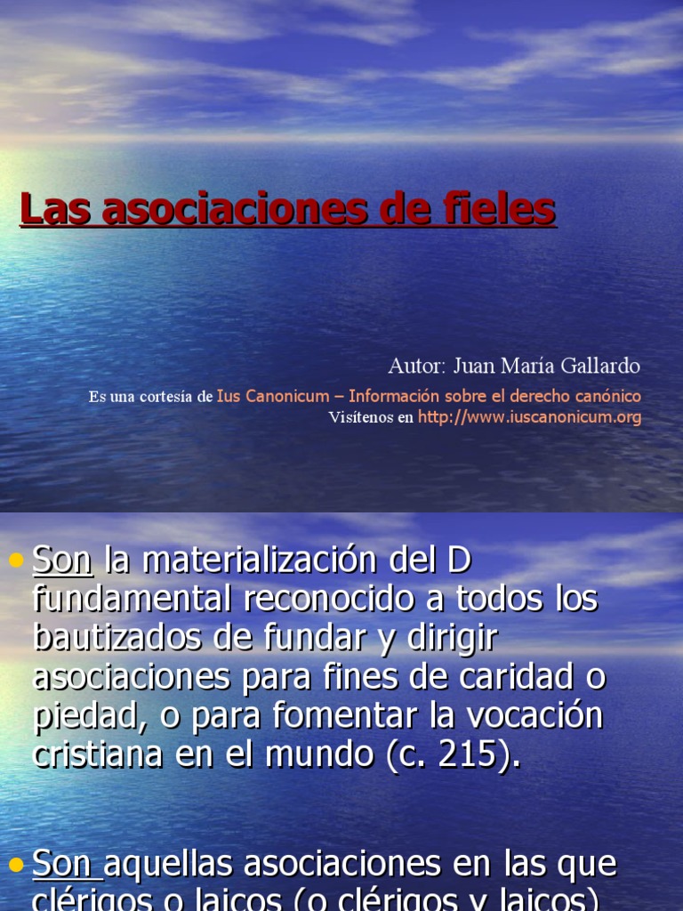 Tipos de Asociaciones de Fieles | PDF | Laicado | obispo