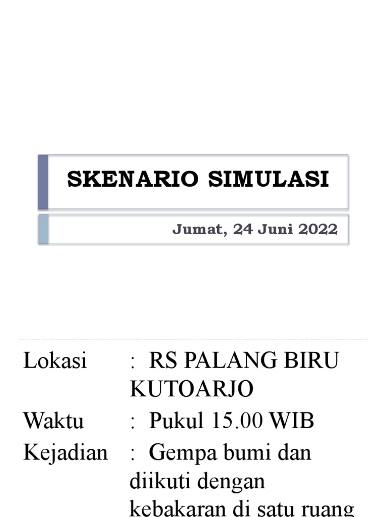 Skenario Simulasi | PDF