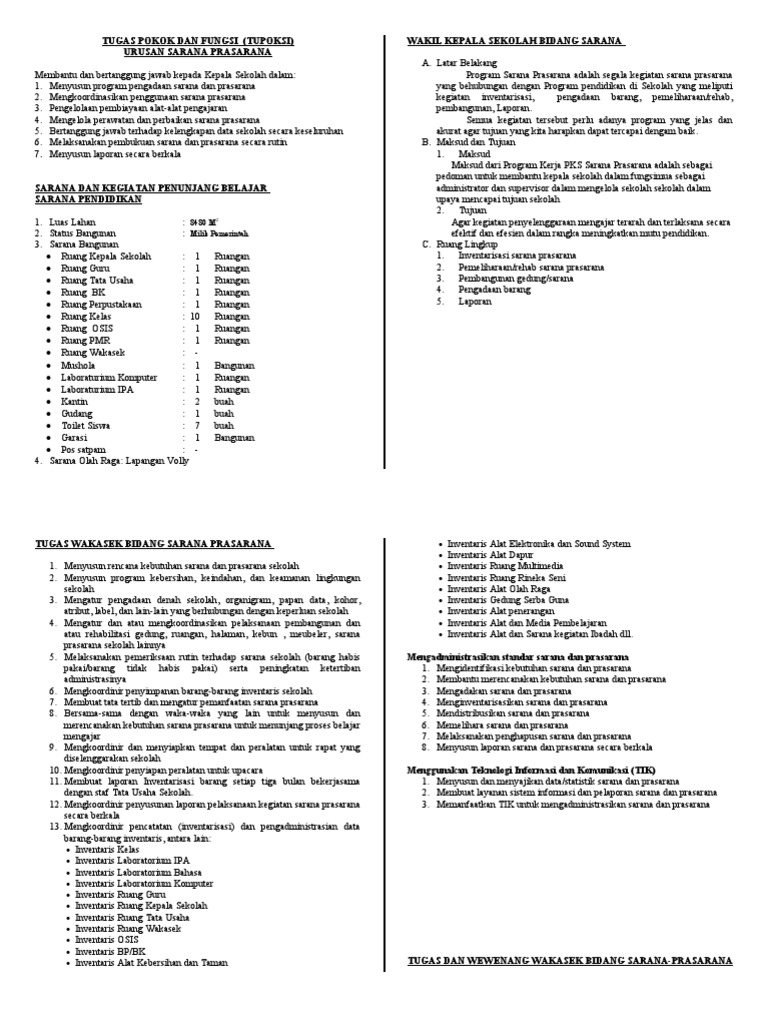 Tugas Sarpras I | PDF | Sains & Matematika