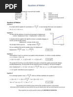 Physics Formulas For Class 9 | PDF